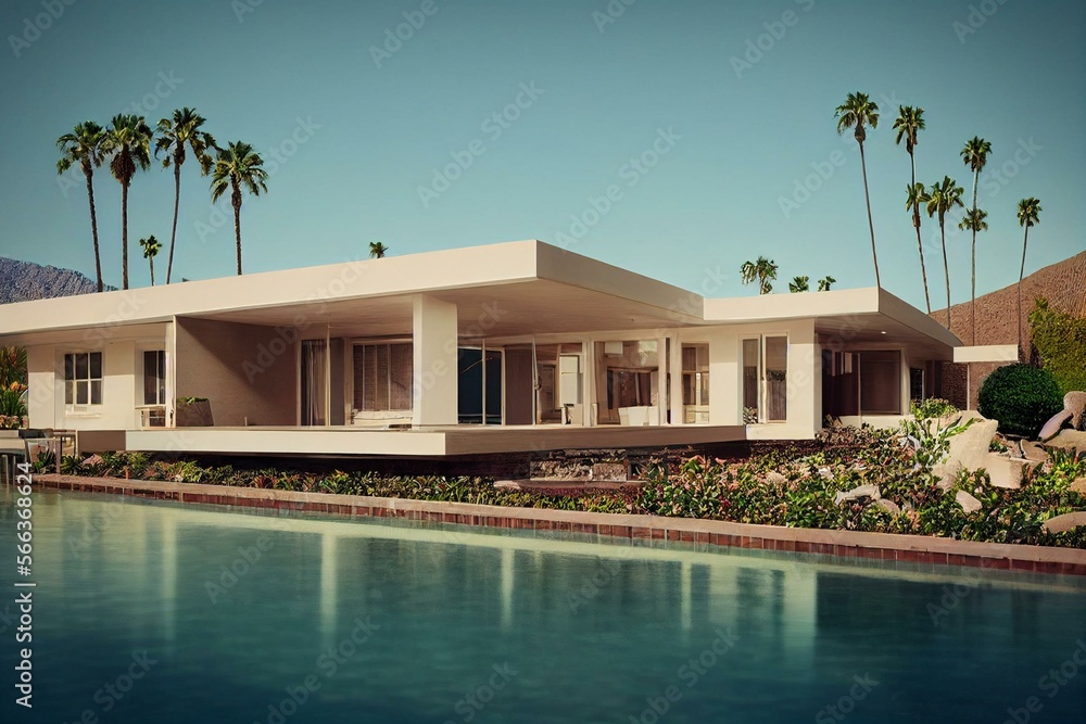 The Famous Mid-Century Home, Kaufman House, in Palm Springs California ...