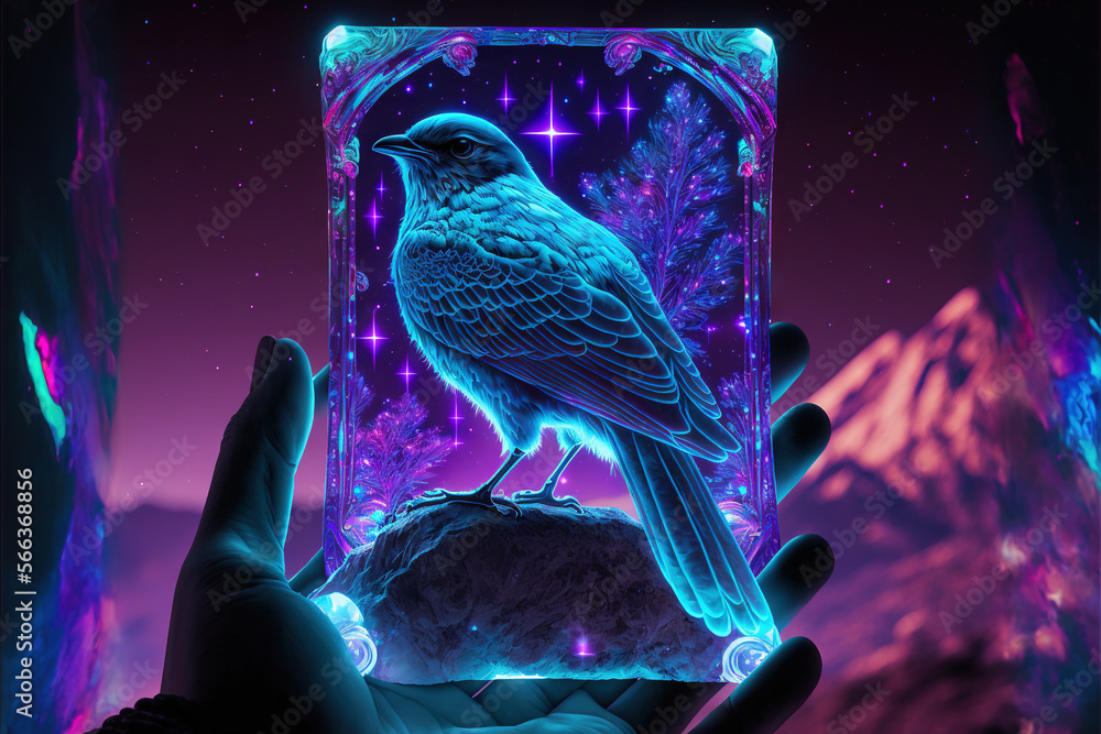 Neon Crystal Bird - Neon crystal animals series - Neon crystal bird ...