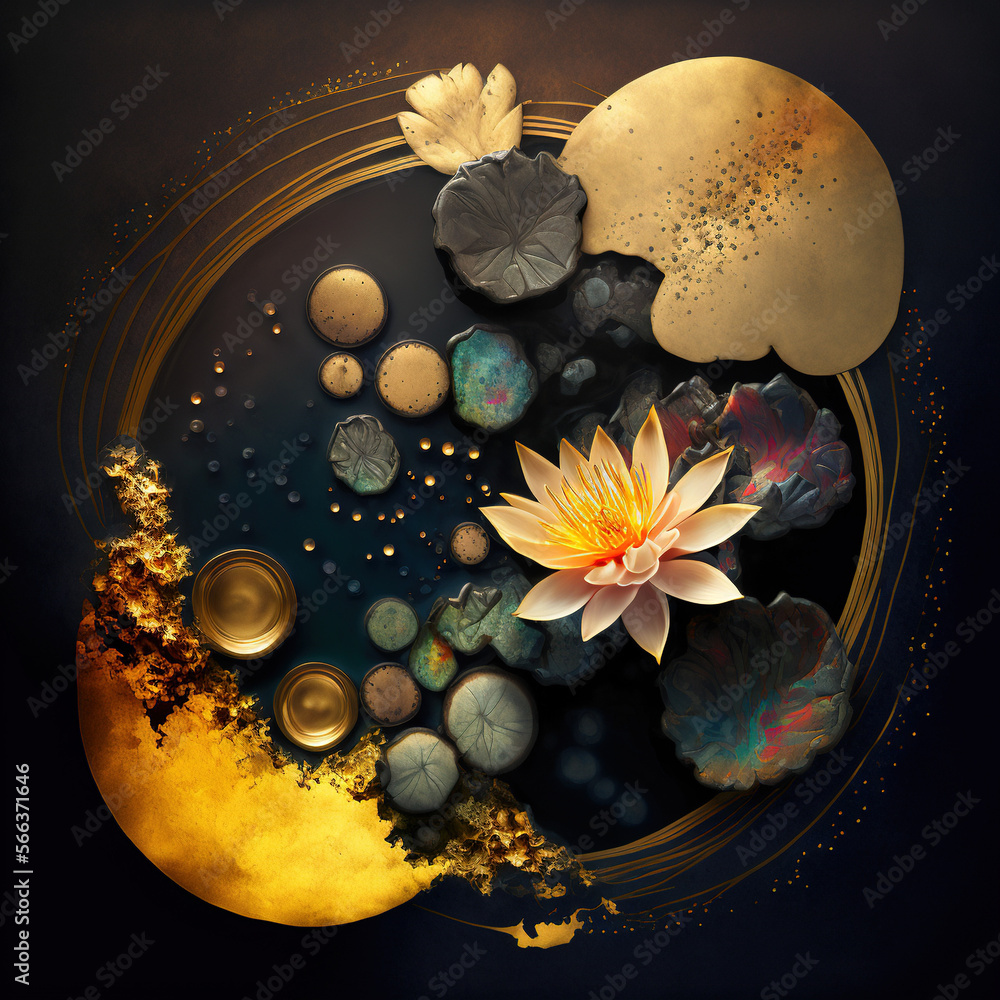 Gold and black zen garden - Zen garden series - Gold and black zen ...