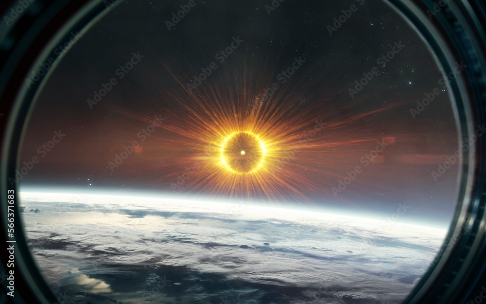 Explosion of the star. Supernova birth. Big bang. 5K realistic science ...