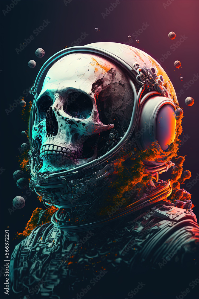 Skull astronaut - Skull series - Skull astronaut background wallpaper ...