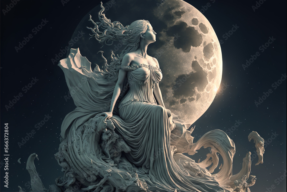 The goddess of the moon - Goddesses series - Moon goddess background ...
