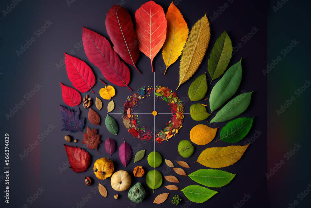 colorful leaves in a Fibonacci sequence - Fibonacci sequence series - Fibonacci sequence ...