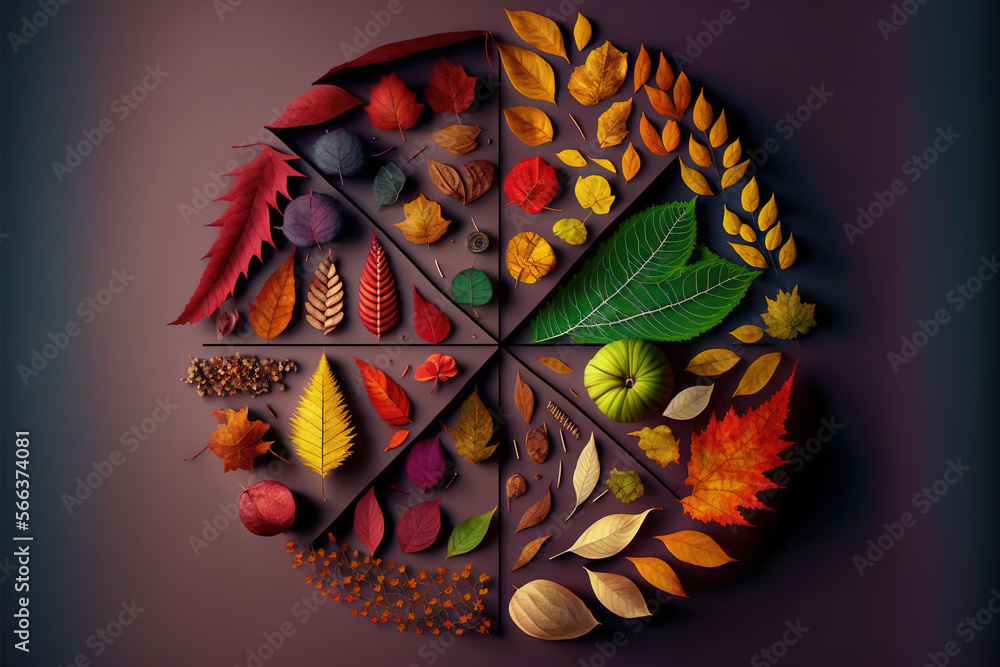 colorful leaves in a Fibonacci sequence - Fibonacci sequence series - Fibonacci sequence ...