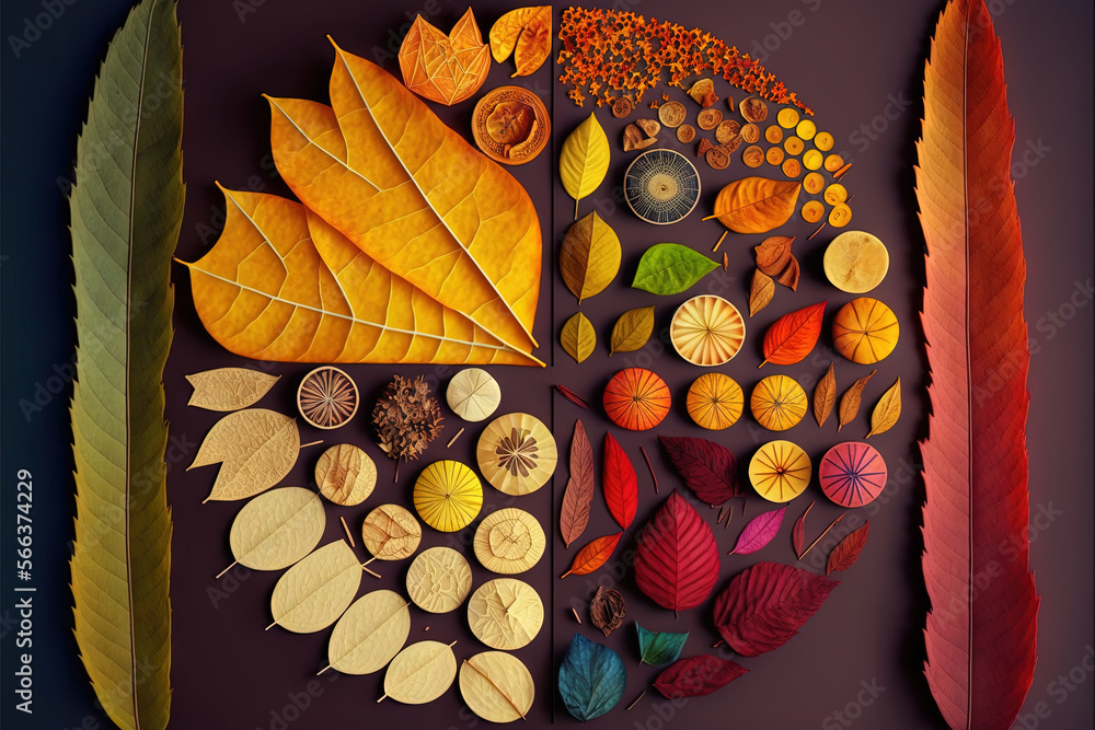 colorful leaves in a Fibonacci sequence - Fibonacci sequence series ...