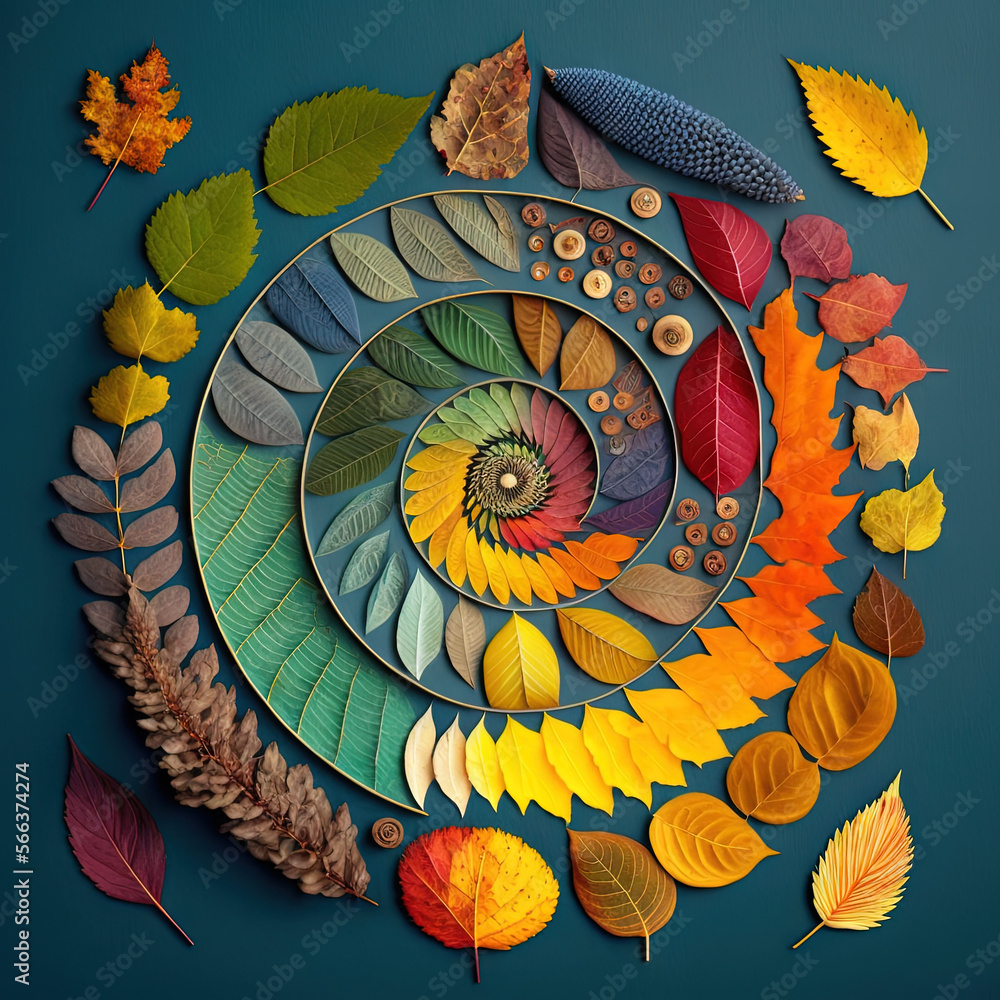 Colorful Leaves In A Fibonacci Sequence Fibonacci Sequence Series