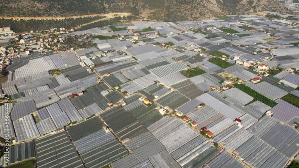 Turkey, Demre. Agricultural greenhouse land at the foot of the ...