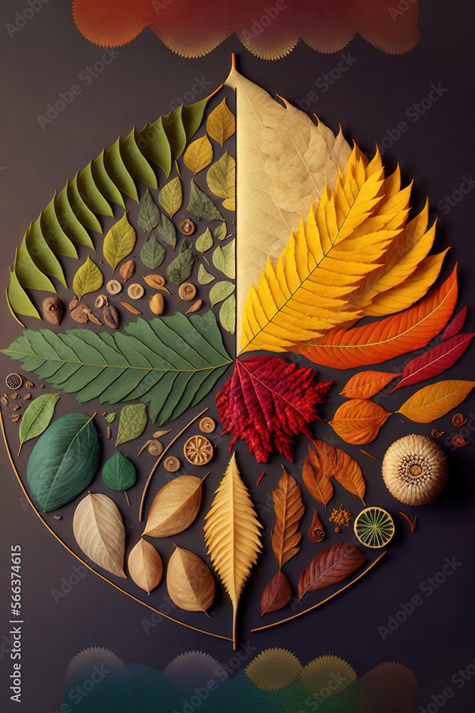 colorful leaves in a Fibonacci sequence - Fibonacci sequence series - Fibonacci sequence ...