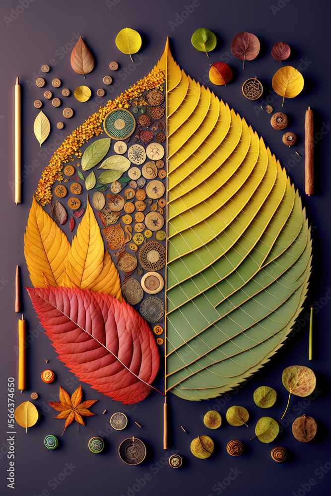 colorful leaves in a Fibonacci sequence - Fibonacci sequence series ...