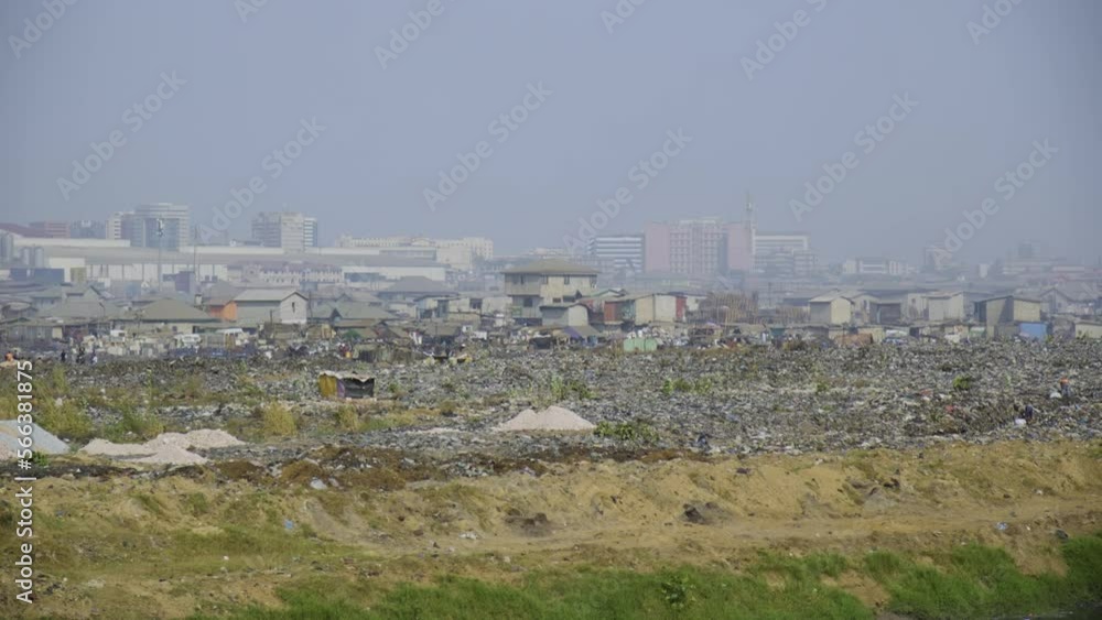 Ghana, January 2023 - A slum of Agbogbloshie in the capital of Ghana ...