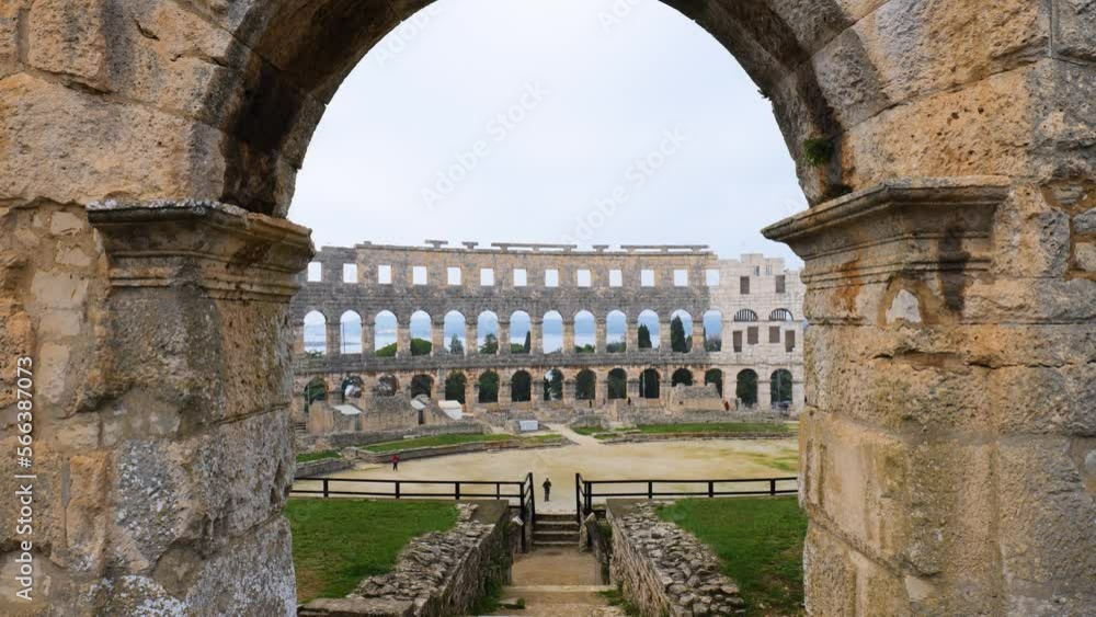 View of Pula Arena in Croatia. The Arena in Pula is the most important ...