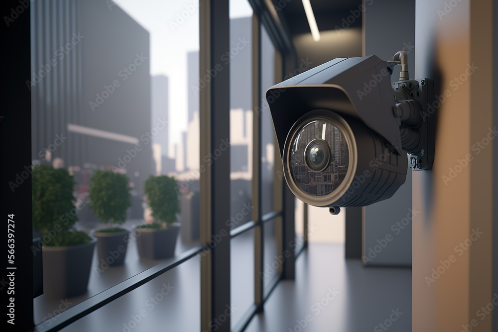 cctv camera installed in the office to monitor employees. Security ...