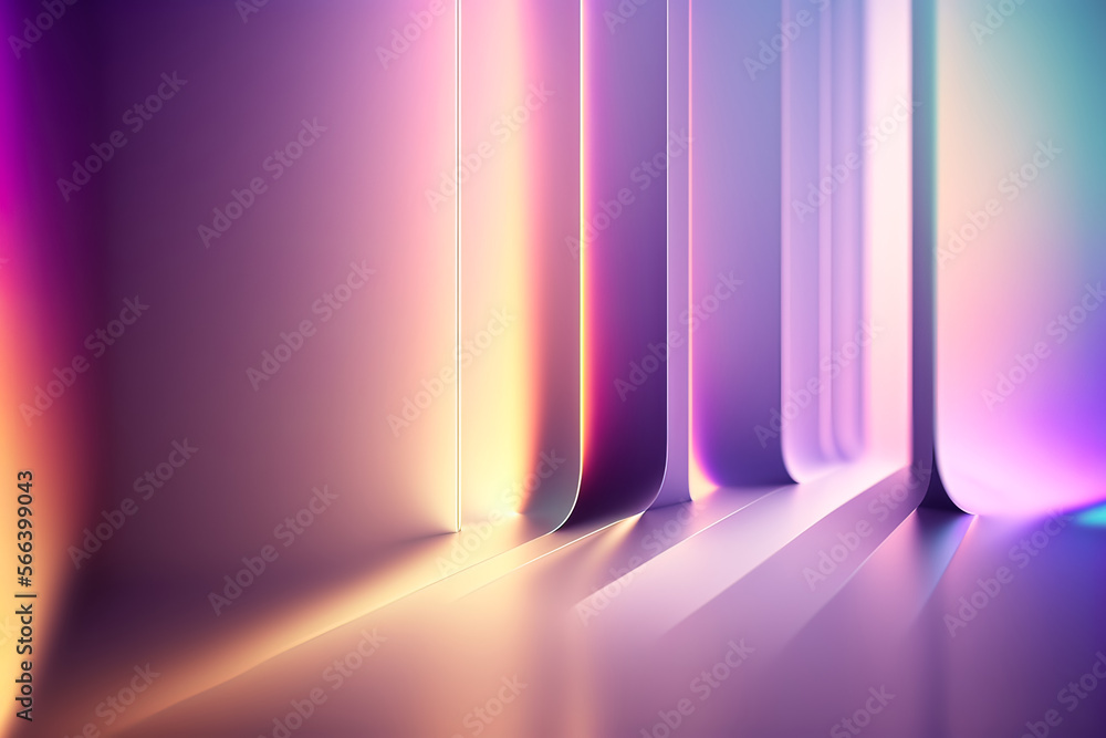 Abstract Holographic multi-colored crystals with rays and waves of ...