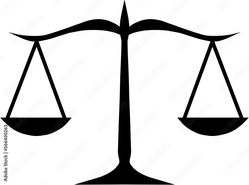 Scales of justice icon isolated on white background. Jurisprudence ...