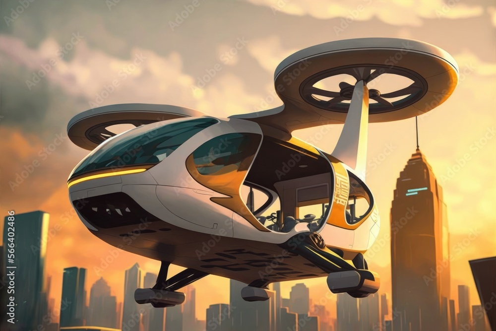 Future of urban air mobility, city air taxi, UAM urban air mobility ...