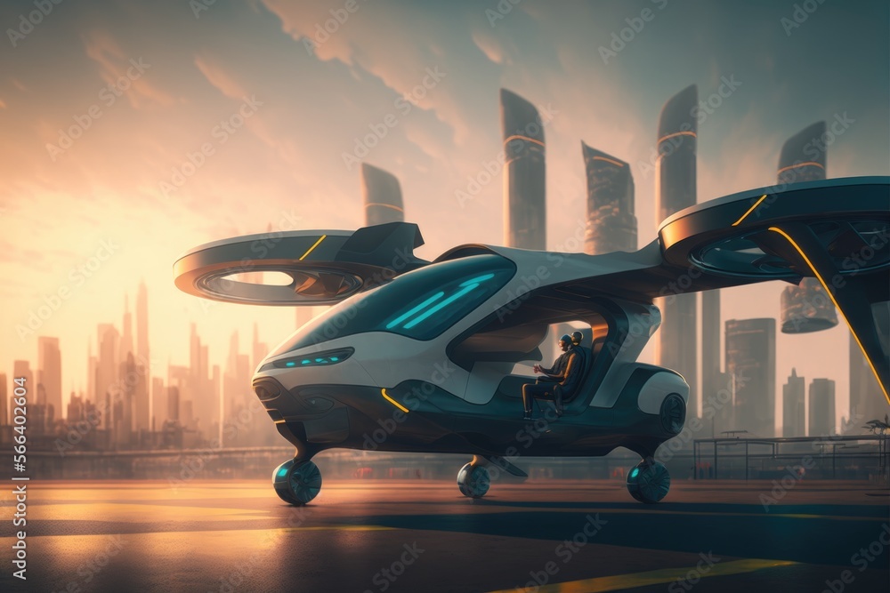 Future of urban air mobility, city air taxi, UAM urban air mobility ...