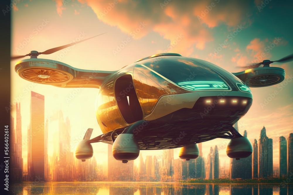 Future of urban air mobility, city air taxi, UAM urban air mobility ...