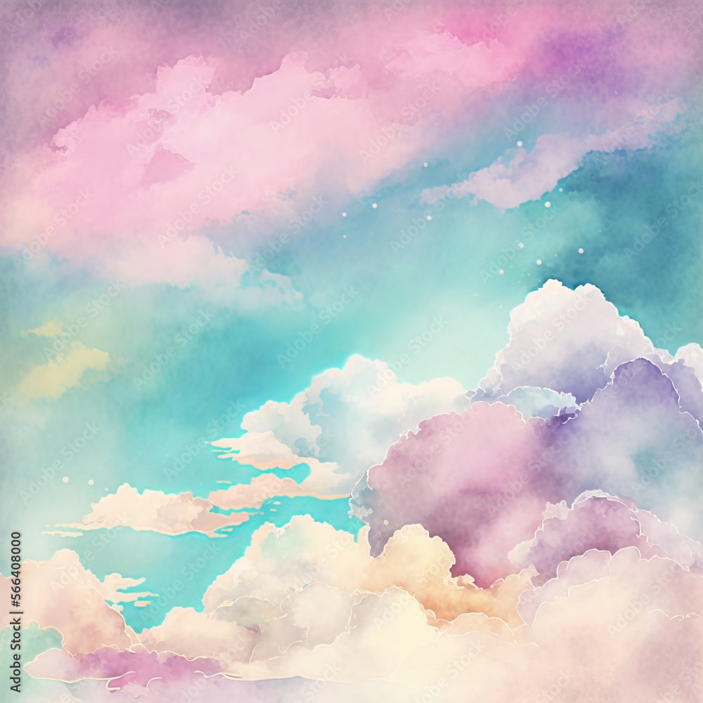 Colorful cloudy sky background Stock Illustration | Adobe Stock