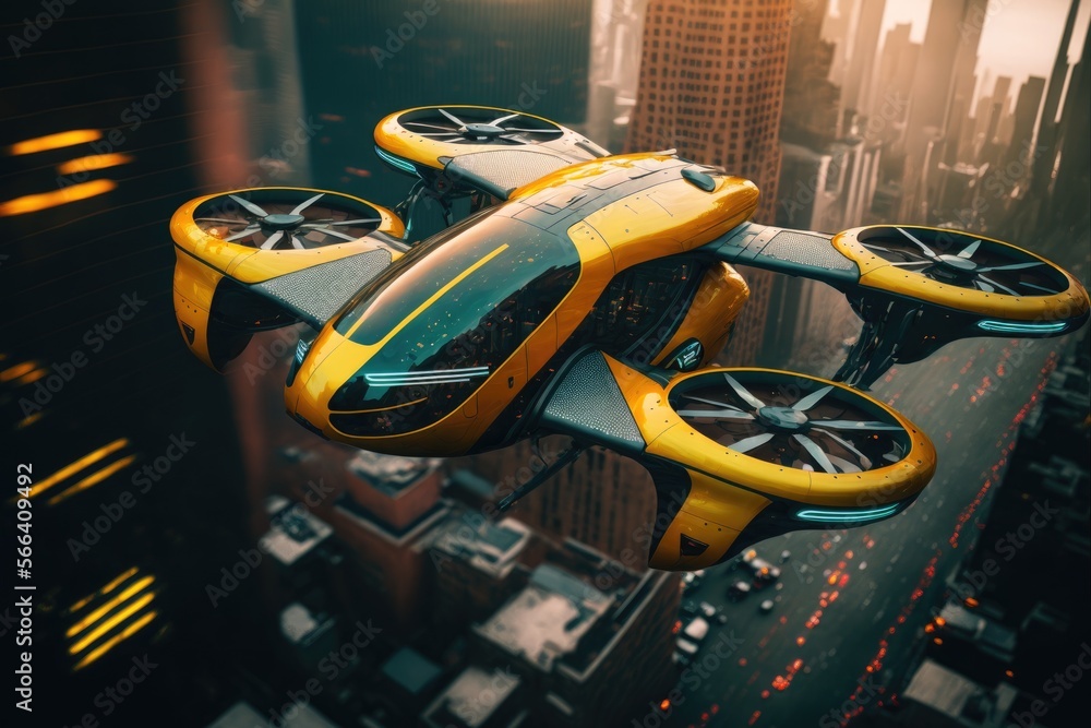 Future of urban air mobility, city air taxi, UAM urban air mobility ...