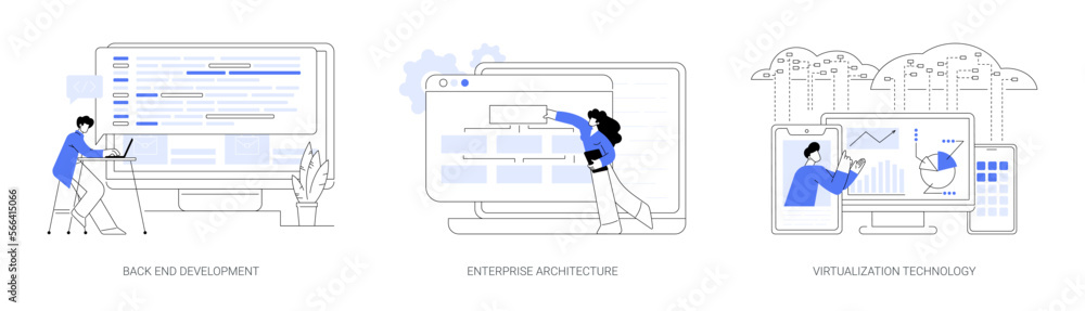 Enterprise software abstract concept vector illustrations. Stock Vector ...