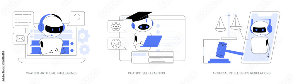 Machine learning abstract concept vector illustrations. Stock Vector ...