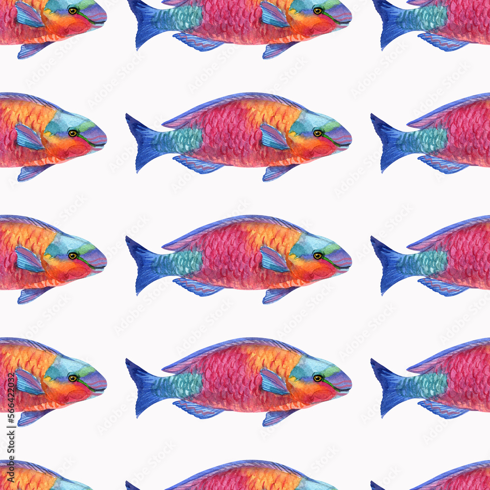 fish pattern watercolor. watercolor cute fish pattern. Watercolor cute ...
