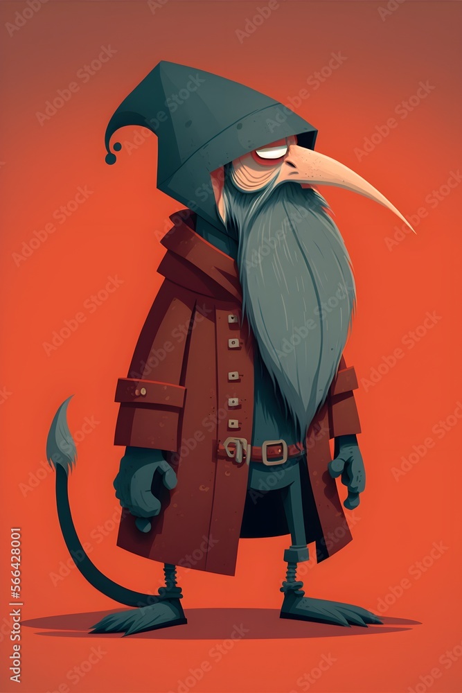 vermin full body cartoon illustration minimal Stock Illustration ...