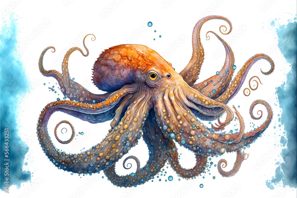 mythical creature octopus forward amphibious ONE Fullbody portrait ...