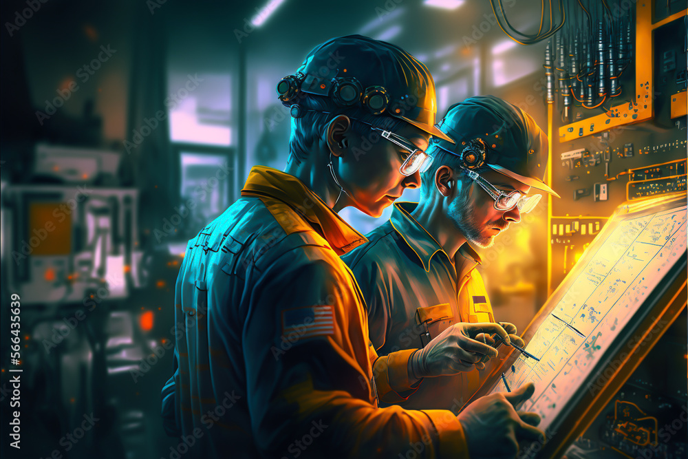 industrial engineers are using a tablet to digitally transform their ...