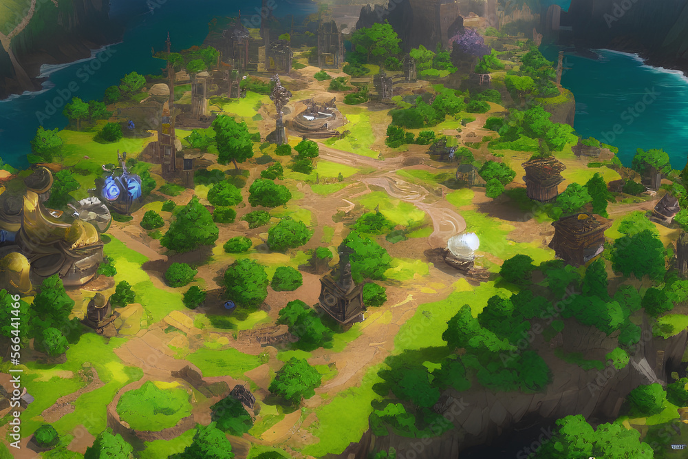 Fantasy Map Scenery (Mobile Games Style)- Background for Level Design ...