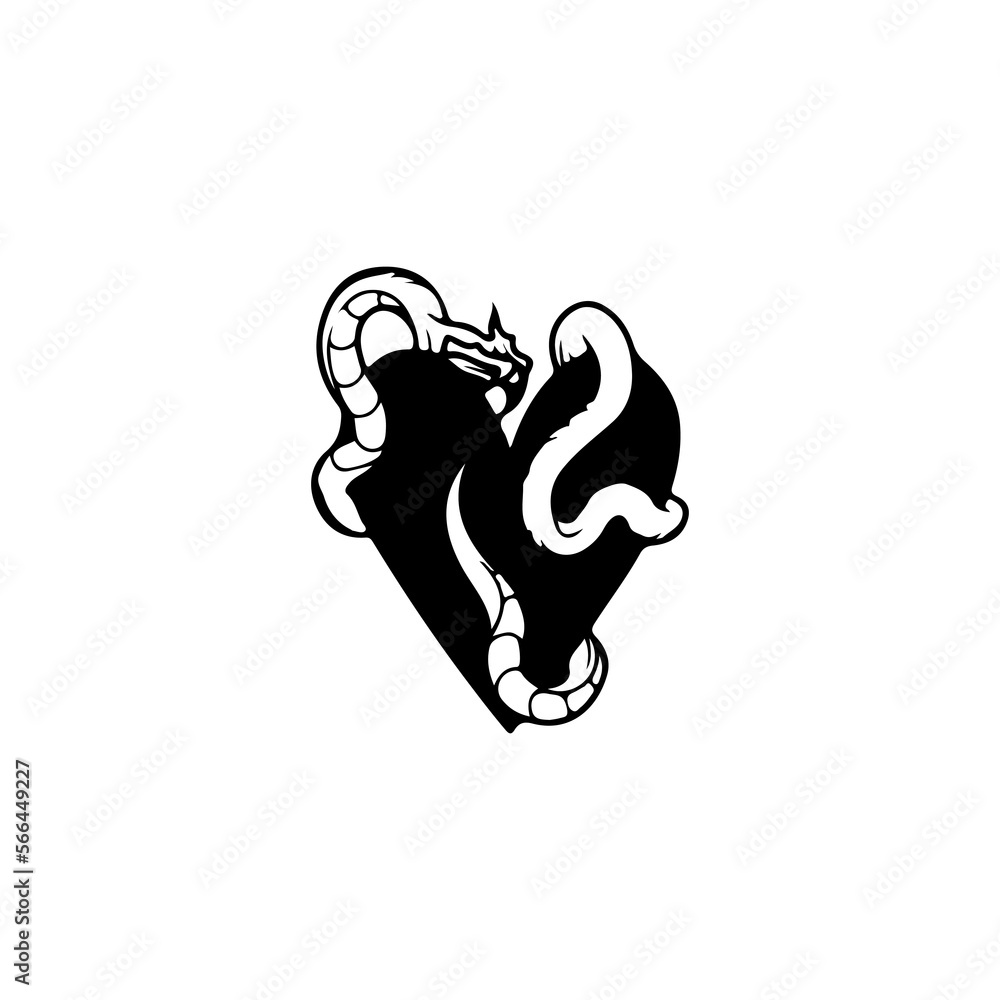 snake vector illustration with heart concept Stock Vector | Adobe Stock