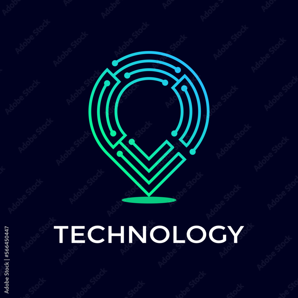 Technology location vector logo template. This symbol is suitable for ...