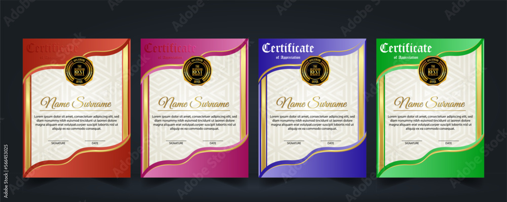 Modern Design Certificate layout concept. Simple elegant and luxurious ...