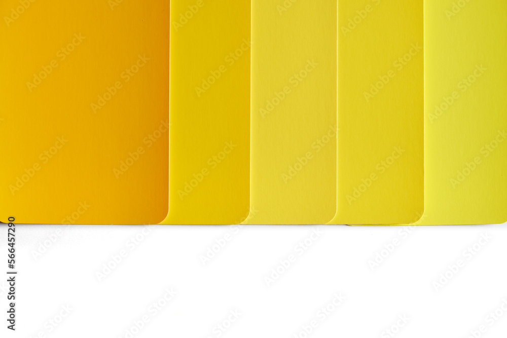 Color swatches coming from the top of the frame, with copy space ...