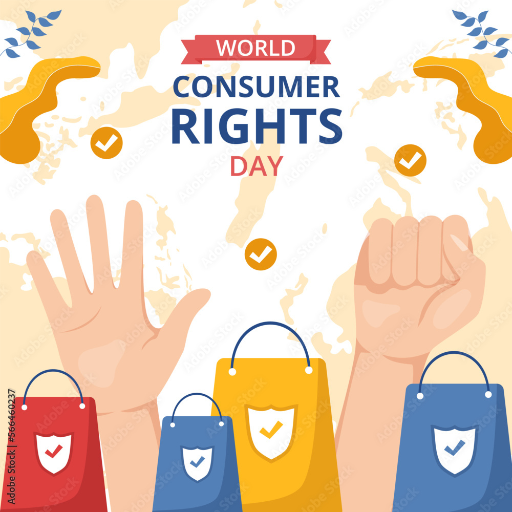 World Consumer Rights Day Illustration Flat Cartoon Hand Drawn ...