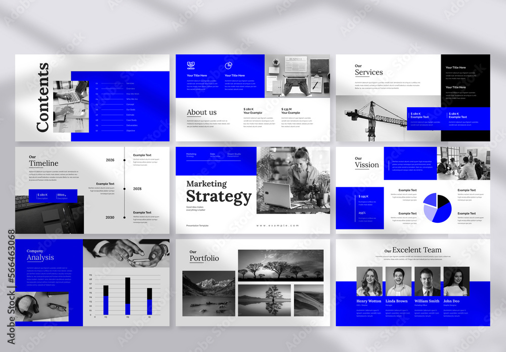 Marketing Strategy Presentation Layout Stock Template | Adobe Stock