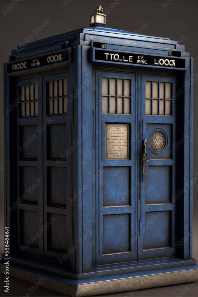 Science-fiction multidimension of Doctor Who, TARDIS spaceship, blue ...