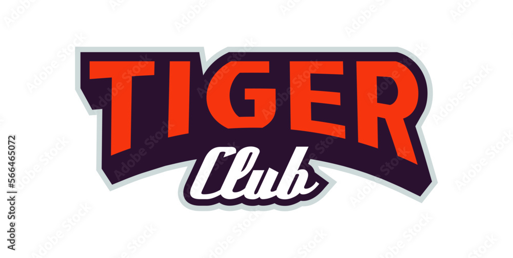 Bold sports font for tiger mascot logo. Text style lettering for esport ...