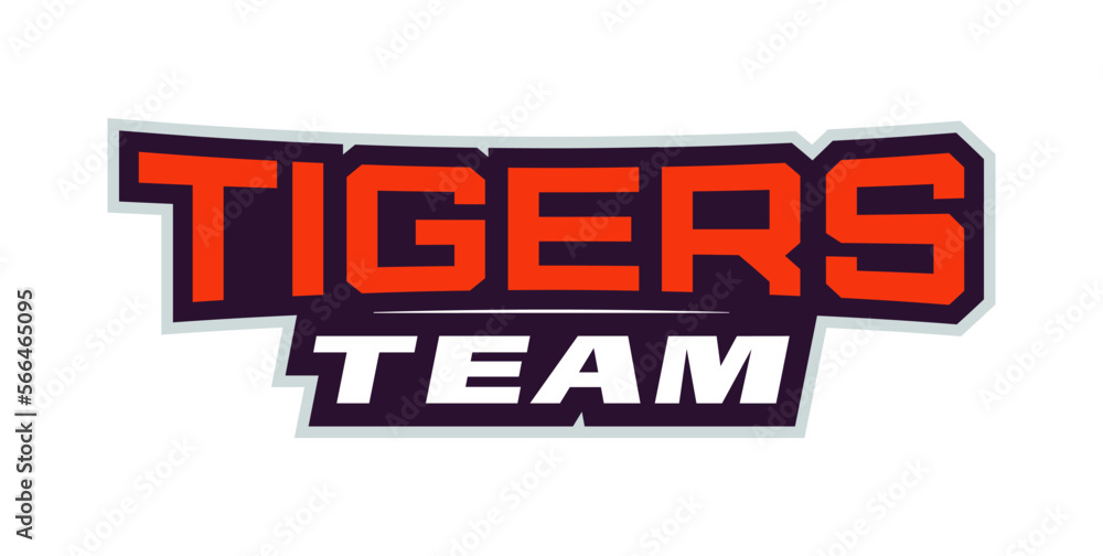 Bold sports font for tiger mascot logo. Text style lettering for esport ...