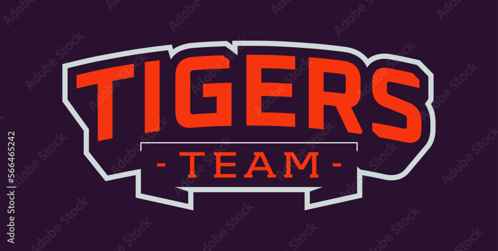 Bold sports font for tiger mascot logo. Text style lettering for esport ...