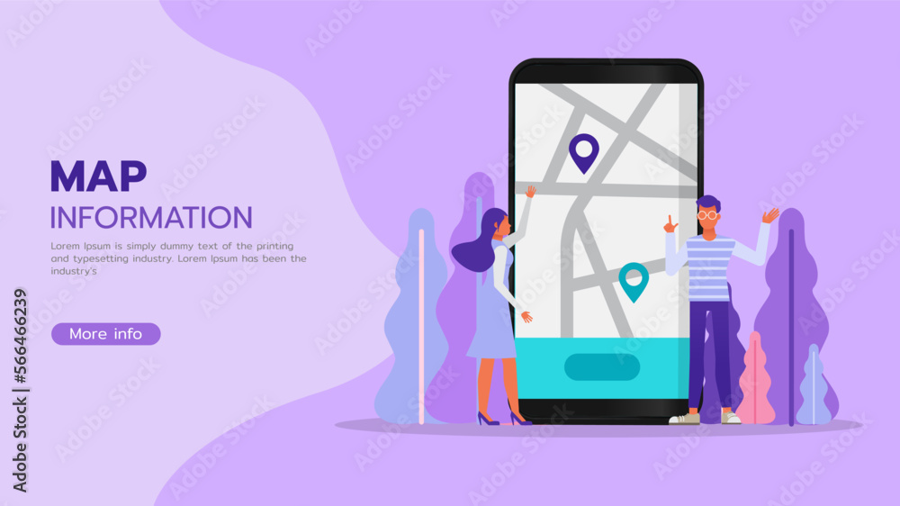 Map information concept. Business People character vector design. For ...
