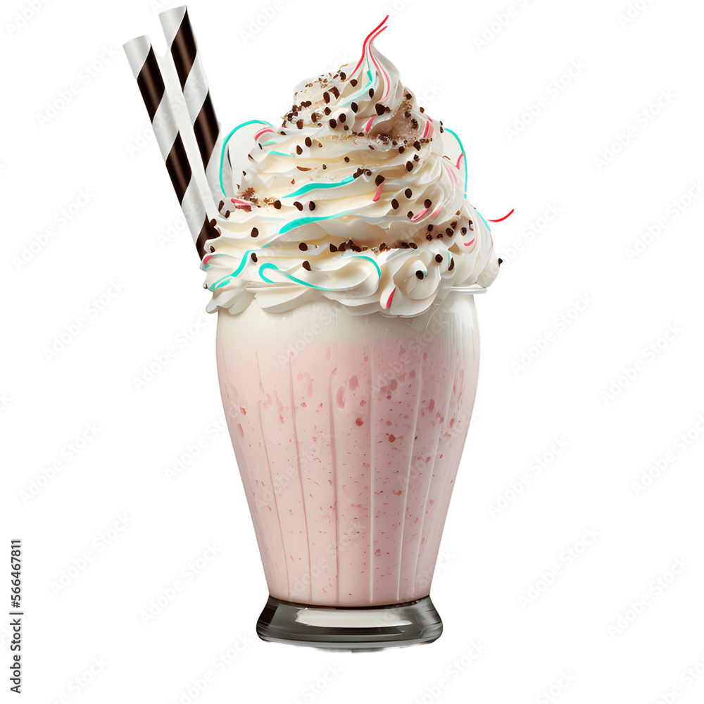 milkshake on a transparent background, png file Stock Illustration ...