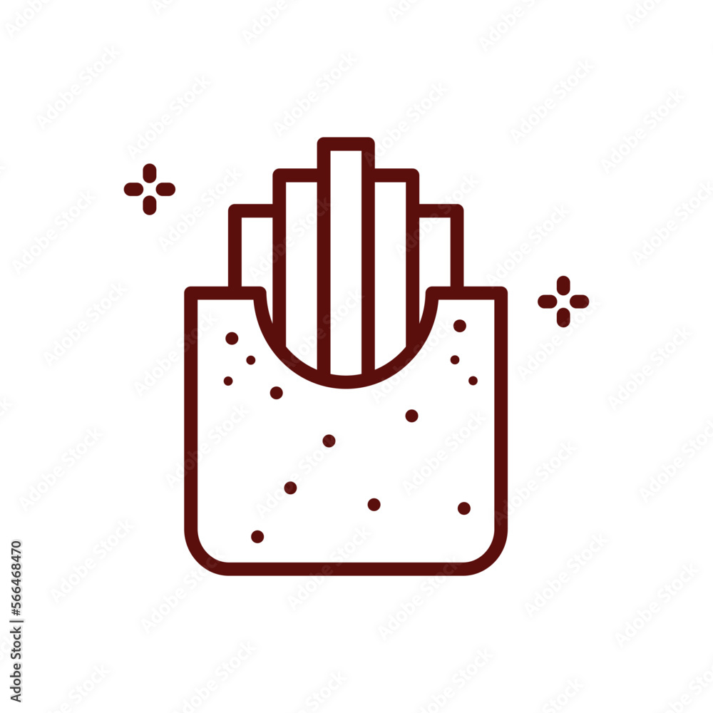French fries outline vector image Stock Vector | Adobe Stock