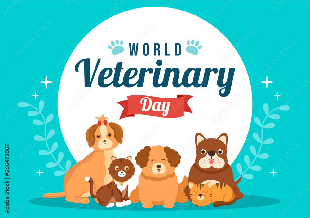 World Veterinary Day on April 29 Illustration with Doctor and Cute ...