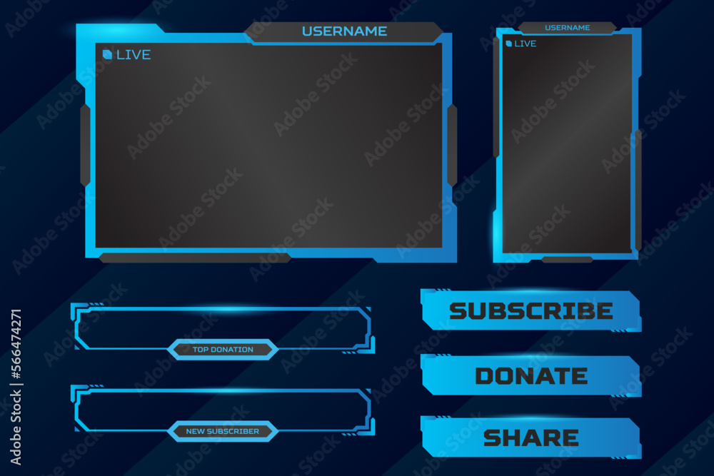 Virtual Gaming Streaming Equipment and Panel Collection. Used for ...