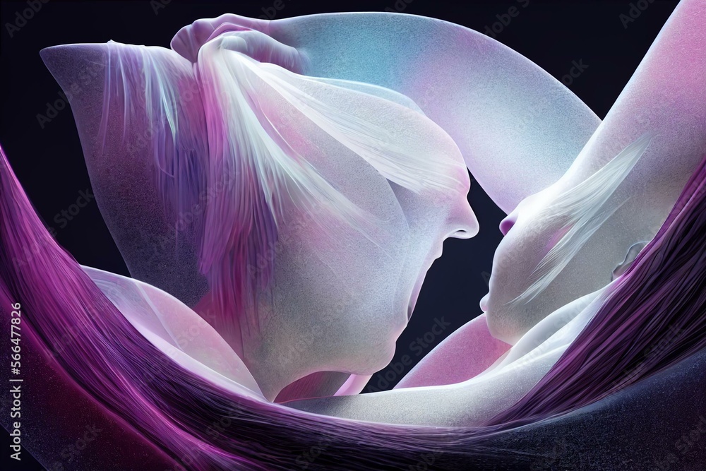 Abstract image of 2 soulmates connecting to each other in a dream state ...