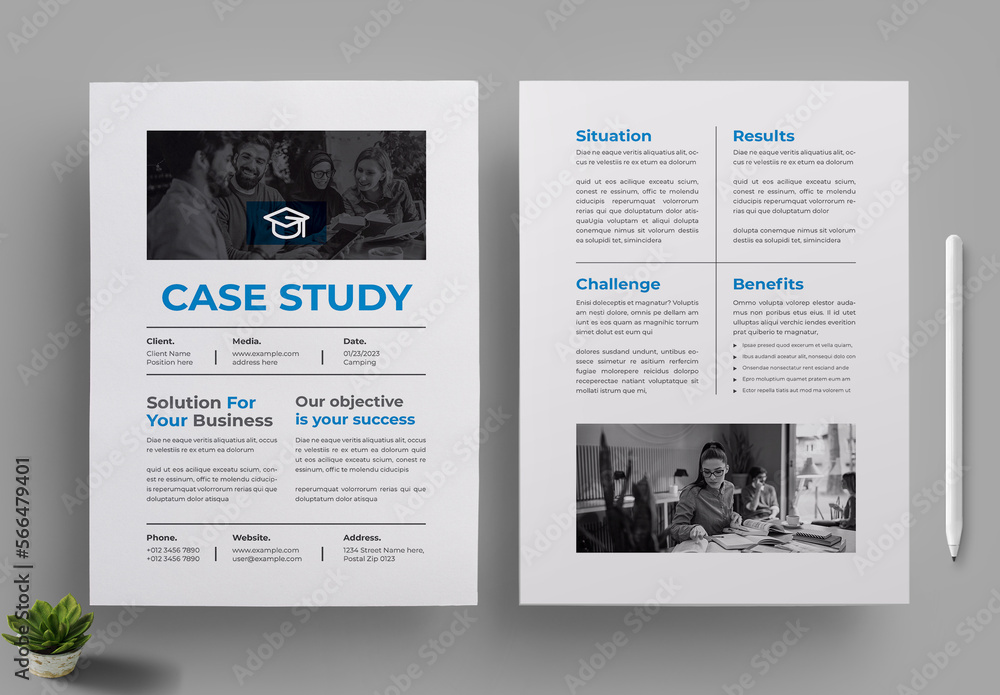 Corporate Case Study Design Template Stock Template | Adobe Stock