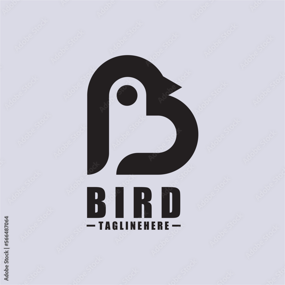 Bird B Logo - Vector logo template Stock Vector | Adobe Stock