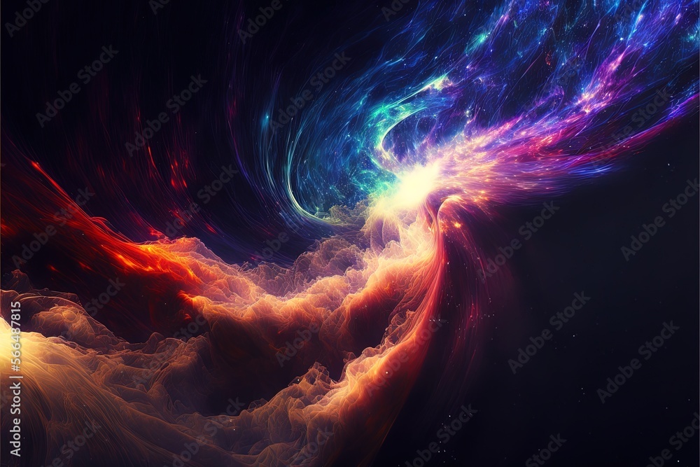 Space nebula panorama, equirectangular projection, environment map ...