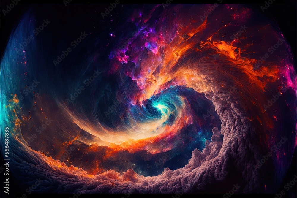 Space nebula panorama, equirectangular projection, environment map ...